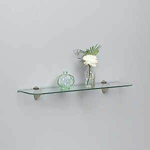 Shelf-Made KT-0134-624SN Glass Shelf Kit, Satin Nickel, 6-Inch by 24-Inch