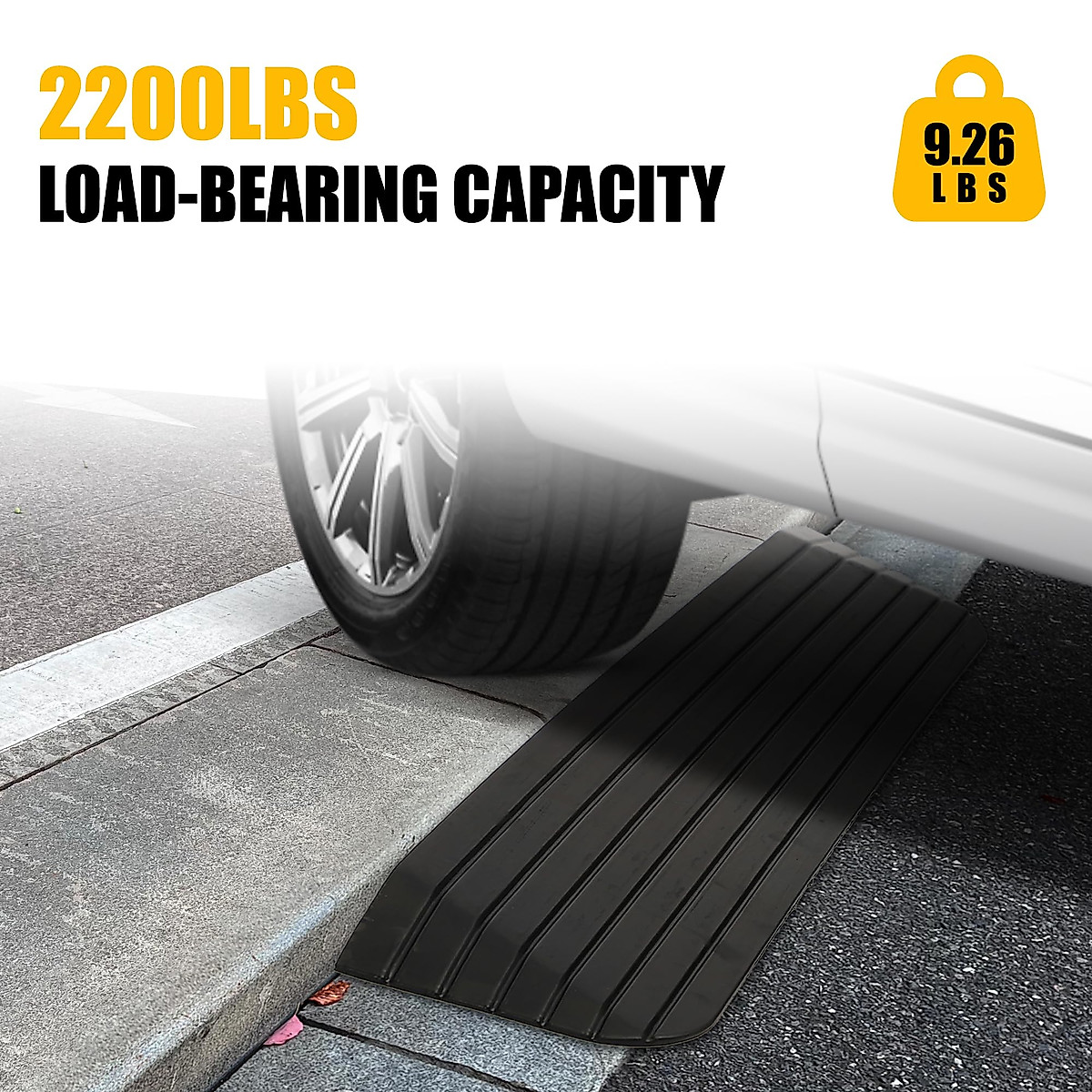 MAGIC UNION 1" Rise Solid Rubber Power Wheelchair Threshold Ramp Doorway