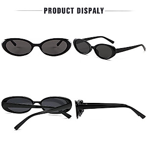 JUDOO Tiny Small 90s Sunglasses for Women Men Retro Oval Tinted Glasses