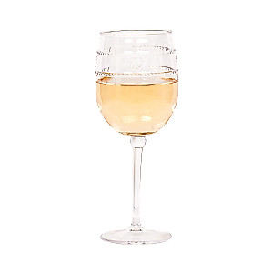 Juliska Isabella Acrylic Wine Glass, Acrylic Glass - Clear Acrylic, Embossed Drinking Glass
