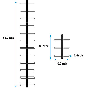 12 Bottle Wall Mounted Wine Rack, Adjustable Tier Wall Hanging Wine Holder Towel Rack, Detachable Wine Storage Organizer Used As One or Four, for Kitchen, Pantry, Dining Room, Bar, Wine Cellar