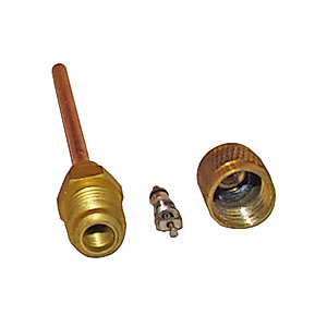 Lot of 10 Service/Access Valve 1/4" SAE x 3/16" OD x 3" Stem + Core & Cap/Core Remover