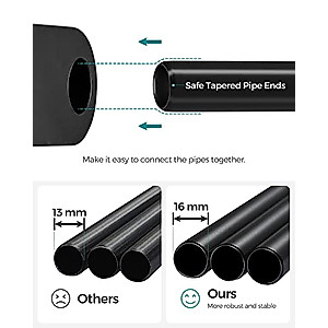 SONGMICS Clothes Rack, Garment Racks for Hanging Clothes, Portable Wardrobe Closet with 3 Hanging Rods and Shelves, Freestanding Closet Organizer, 16.9 x 54.3 x 71.7 Inches, Black URYG025B02