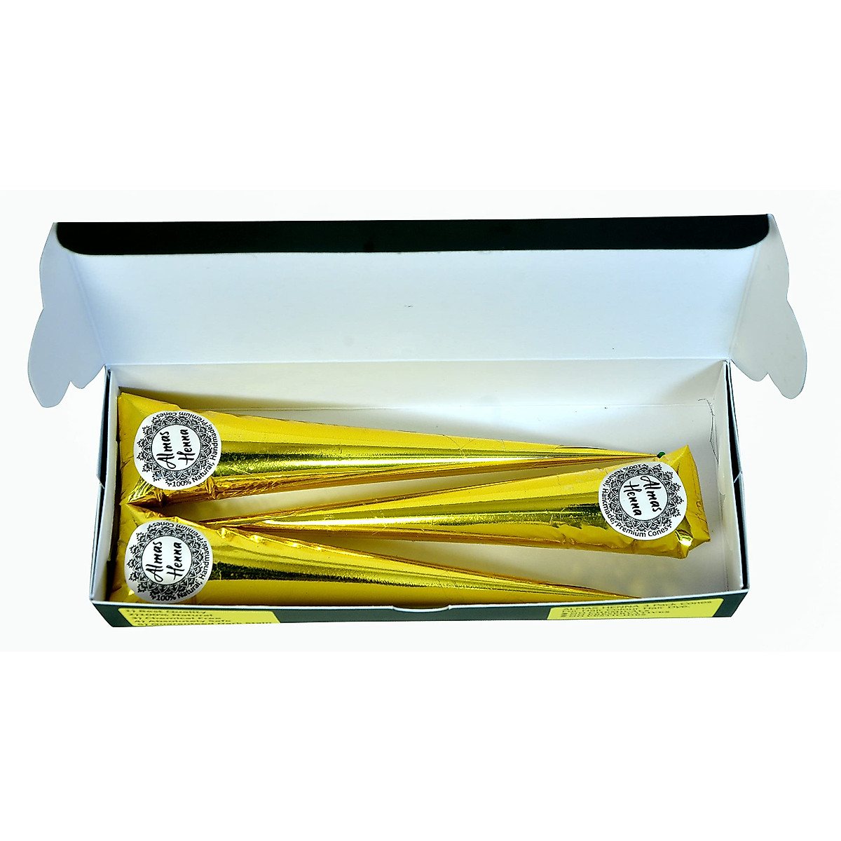 ALMAS Henna Cones / tubes 100% natural, ready to use paste hair color hair dye-reddish brown color for women, 3 PACK, 30g Each