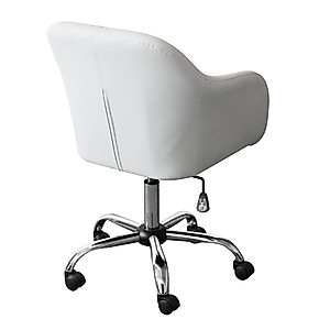 Home Office Chair Executive Mid Back Computer Table Desk Chair Swivel Height Adjustable Ergonomic with Armrest White