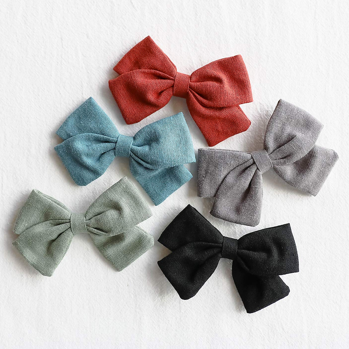 Baby Girl Hair Clips Bows Barrettes 10 Pack Fully Lined Alligator Clip 3.4 Inch Hair Accessories for Little Girls Toddler Kids Children