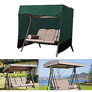 Swing Cover 3 Seater Outdoor Swing Covers for Outdoor Furniture Patio Swing Cover Durable Hammock Outdoor Swing Glider Cover 87x49x67 inches All Weather Protection (Green)