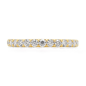 SAVEARTH DIAMONDS 1 Carat Round Cut Lab Created Moissanite Diamond Full Eternity Stackable Wedding Band Ring For Women In 14K Solid Yellow Gold (VVS1 Clarity, 1 Cttw)-6.5