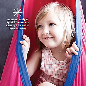 Harkla Sensory Kids Pod Swing - Calming Kids Indoor Therapy Swing Helps with Autism, Anxiety, ADHD & SPD | Kids Hanging Chair Includes All Hardware | Perfect for Sensory Room & Treehouse Swing