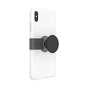 PopSockets Phone Grip Slide for Phones and Cases, Sliding Phone Grip with Expanding Kickstand, PopSlide for Apple Silicone Case, iPhone Xs Max - Black Haze