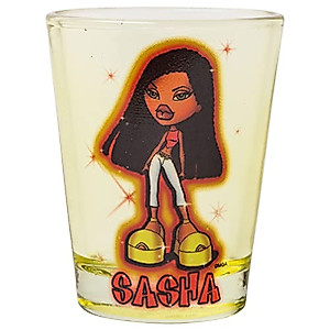 Silver Buffalo Bratz Airbrush Sparkle 4-Pack Mini Glass Set, 1.5 Ounces