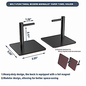 Adjustable Length Magnetic Paper Towel Holder,Magnetic Paper Towel Holder for Refrigerator, Design for Most of The US Paper Towels (Blcak)