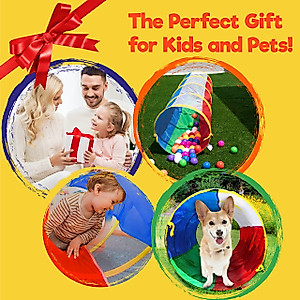 Hide N Side 6ft Crawl Through Play Tunnel Toy, Pop up Tunnel for Kids Toddlers Dogs Babies Infants & Children Gift Indoor & Outdoor Action Toy Tunnel