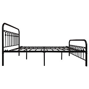 YALAXON Vintage Sturdy Queen Size Metal Bed Frame with Headboard and Footboard Basic Bed Frame No Box Spring Needed (Queen,Black)