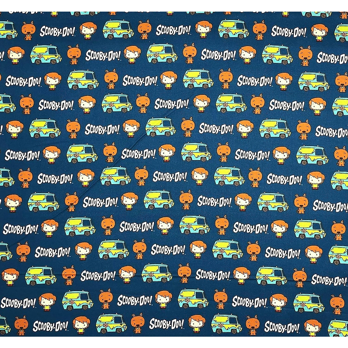 Spring Creative 1 Fat Quarter - Mini Mystery Van Shaggy Dog Scoob on Teal Cotton Fabric - 18 Inches x 21 Inches, F206AMSVTFQ.1