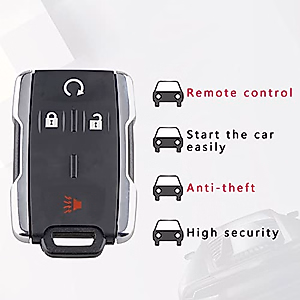 Keyless Entry Remote Control Car Key Fob Fits for 2014-2019 GMC Sierra/Chevy Silverado 2015-2021 GMC Canyon/Chevy Colorado (M3N-32337100 Chrome), Set of 2