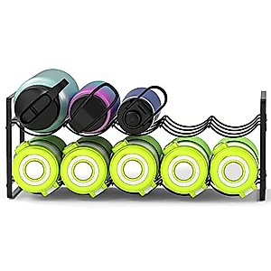 Oraich Water Bottle Organizer for Cabinet, 10 Bottles Water Bottle Storage Organizer, Water Bottle Holder for Cabinet, Kitchen Storage Organizer for Tumbler Sports Flask Travel Mugs