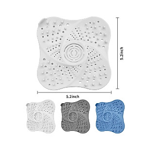 OUPAI Drain Hair Catcher Sturdy Silicon, Hair Stopper for Shower Drain with Suction Cup, Drain Cover Easy to Install and Clean Suit for Bathroom Bathtub and Kitchen 3 Pack