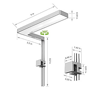 ONF Flat Nano Full Spectrum LED Aquarium Light, Dimmable 7000K / 1300lm, for <10 Gallons Rimless Fish Tanks, Freshwater Aquatic Plant Growth, Terrarium Spotlight, Potted Plant IP54 Waterproof (Silver)