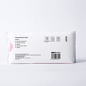 Honeymate Cotton Face Towels, 280 Count Ultra Soft Extra Thick Disposable Facial Tissues for Sensitive Skin and used as Washcloths, Makeup Remover (4 Pack)