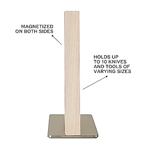 Material, Knife Stand, Magnetic Display for Safe Storage, White Ash