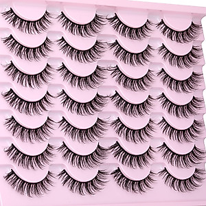 Wispy Lashes 3D Eyelashes Natural Look 14 Pairs Short Lashes That Look Like Extensions Lashes Pack False Eyelashes by EYDEVRO