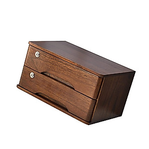 File Organizer - File Cabinet Office Desktop Debris Storage Box, Wooden Multilayer Desktop Drawer Cabinet, Flat File Cabinet With Lock, Office Supplies A4/Receipt File Organizer ( Size : 2 layer )