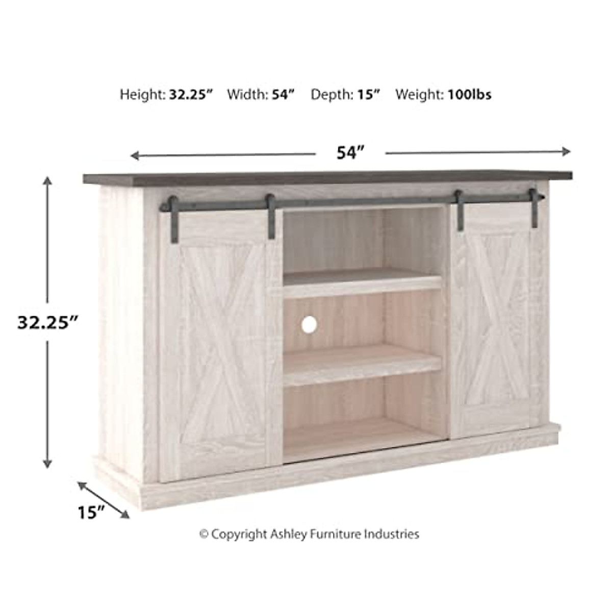Signature Design by Ashley Dorrinson TV Stand, Whitewash
