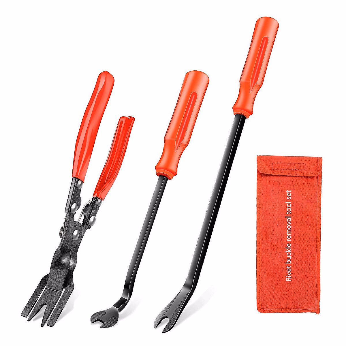 GOOACC 3 Pcs Clip Pliers Set & Fastener Remover - Auto Upholstery Combo Repair Kit with Storage Bag for Car Car Panel Dashboard