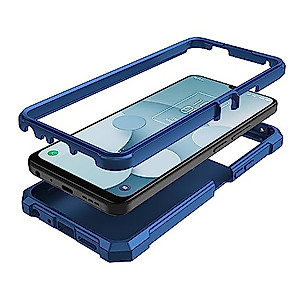 HAIJ for TCL 40 XL case, with Tempered Glass Screen Protector 360 Full-Body Soft TPU Bumper Shockproof Silicone Protective Phone Cover Case for TCL 40XL 6.75" 2023 (Blue)