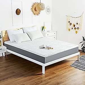 Olee Sleep 9 Inch Ventilated Gel Infused Memory Foam Mattress, CertiPUR-US® Certified, Gray, Full