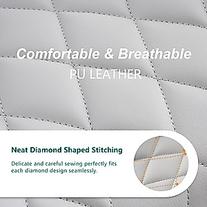 YOUNUOKE Comfortable Desk Chair, Home Office Chairs with Wheels, Armless Samll Comfy Vanity Chairs, PU Leather Computer Task Work Desk Chairs, Gery