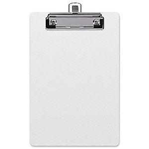 Piasoenc Wood Clipboards, Recycled Hardboard Clipboards, White Clipboard for Office, School, Teacher, A5 Standard Size 6" x 9", Paper Clip Holder, Document Holder, Writing Board with Pen Holder