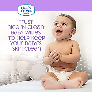 Nice 'n CLEAN Skin Care Baby Wipes Unscented 56ct (6-Pack) | Ideal for Sensitive Skin | Hypoallergenic, Plastic-Free, Plant-Based Wet Wipes