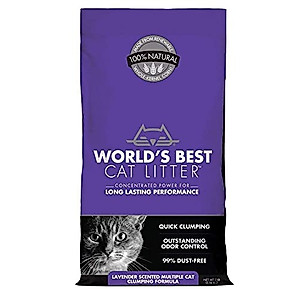 World's Best Cat Litter Cat Lavender Scented Multiple Cat Clumping Formula, 7-Pound Bag