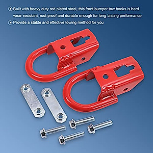 JDMSPEED New Towing Hook Red Front Pair FL3Z17N808A FL37-17N808-A Replacement For Ford F-150 2015 2016 2017 2018 2019