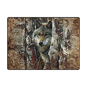 Art Wolfs Area Rug 5'x 7', Educational Polyester Area Rug Mat for Living Dining Dorm Room Bedroom Home Decorative