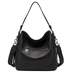 Montana West Genuine Leather Concealed Carry Purses and Handbags for Women Handgun Tote Black MWL-G005BK