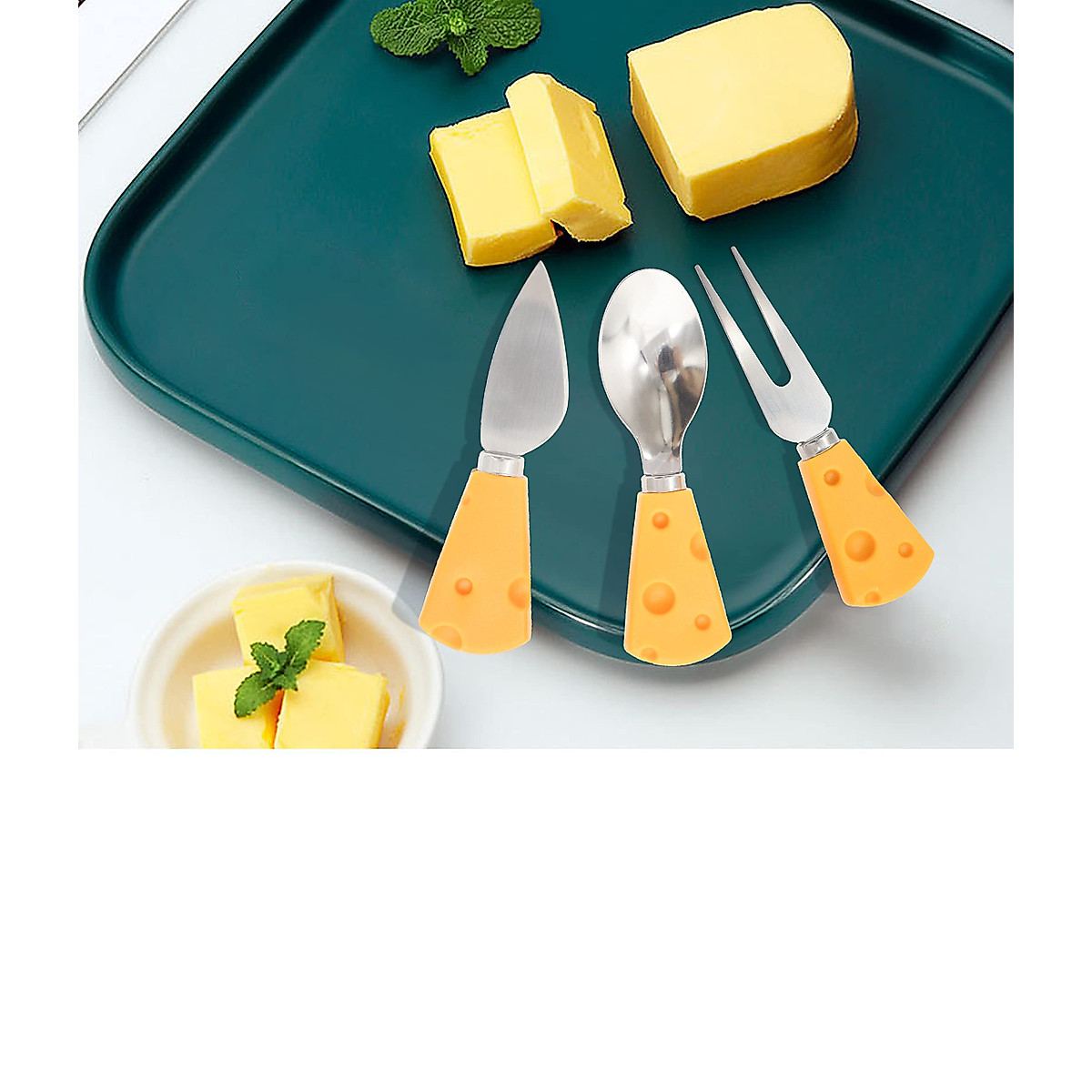 3pcs Cheese Knife Set, Stainless Steel Cheese Knives, cheese spoon, cheese fork, suitable for gift giving