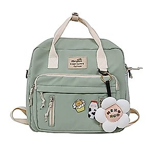Orvila Cute Backpack Kawaii School Supplies Laptop Bookbag, Back to School and Off to College Accessories (Green)