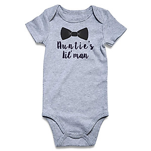 RAISEVERN Baby Clothes 0-3 Months Auntie's Lie Man Newborn Boy Girl Outfit Announcement Sayings Bodysuit Unisex Funny Infant Romper
