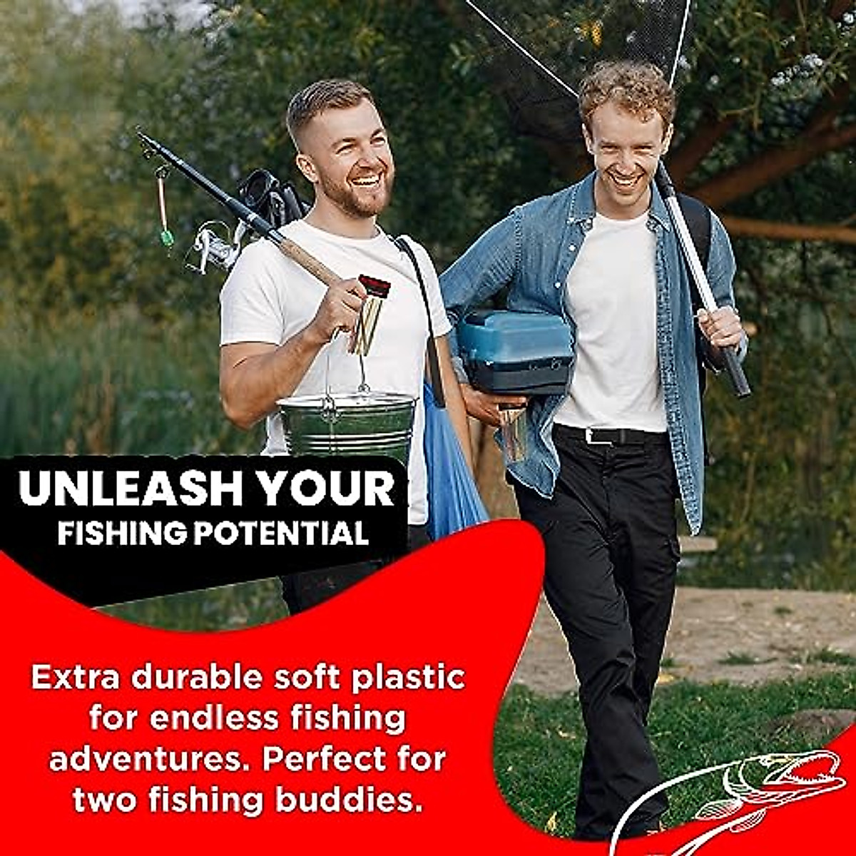 Delong Lures Weedless Pre-Rigged Fishing Lures Bass Set, Pike, and Anything in Between - Made in USA - Extra Durable Soft Plastic Swimbaits for Bass Fishing Lures - 5 PCS Bass Baits and Lures Pack