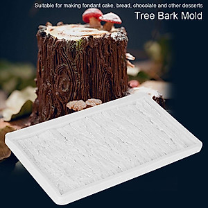 Tree Bark Shaped Non-stick Fondant Impression Mat Mould Food Grade Silicone Bread Desserts Pastry Bakeware Cake Decorating Supplies for Cupcake Wedding Birthday Party