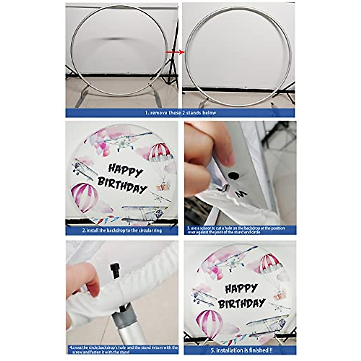 Leowefowa Polyester Normcore Grey Gold Marble Texture Round Backdrop 7x7ft Themed Birthday Background for Photography Baby Shower Bridal Shower Banner Anniversary Events Activities Photo Props