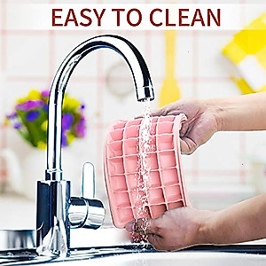 Food-grade Silicone Ice Cube Tray with Lid and Storage Bin for Freezer, Easy-Release 36 Small Nugget Ice Tray with Spill-Resistant Cover&Bucket, Flexible Ice Cube Molds with Ice Container, Scoop Cover