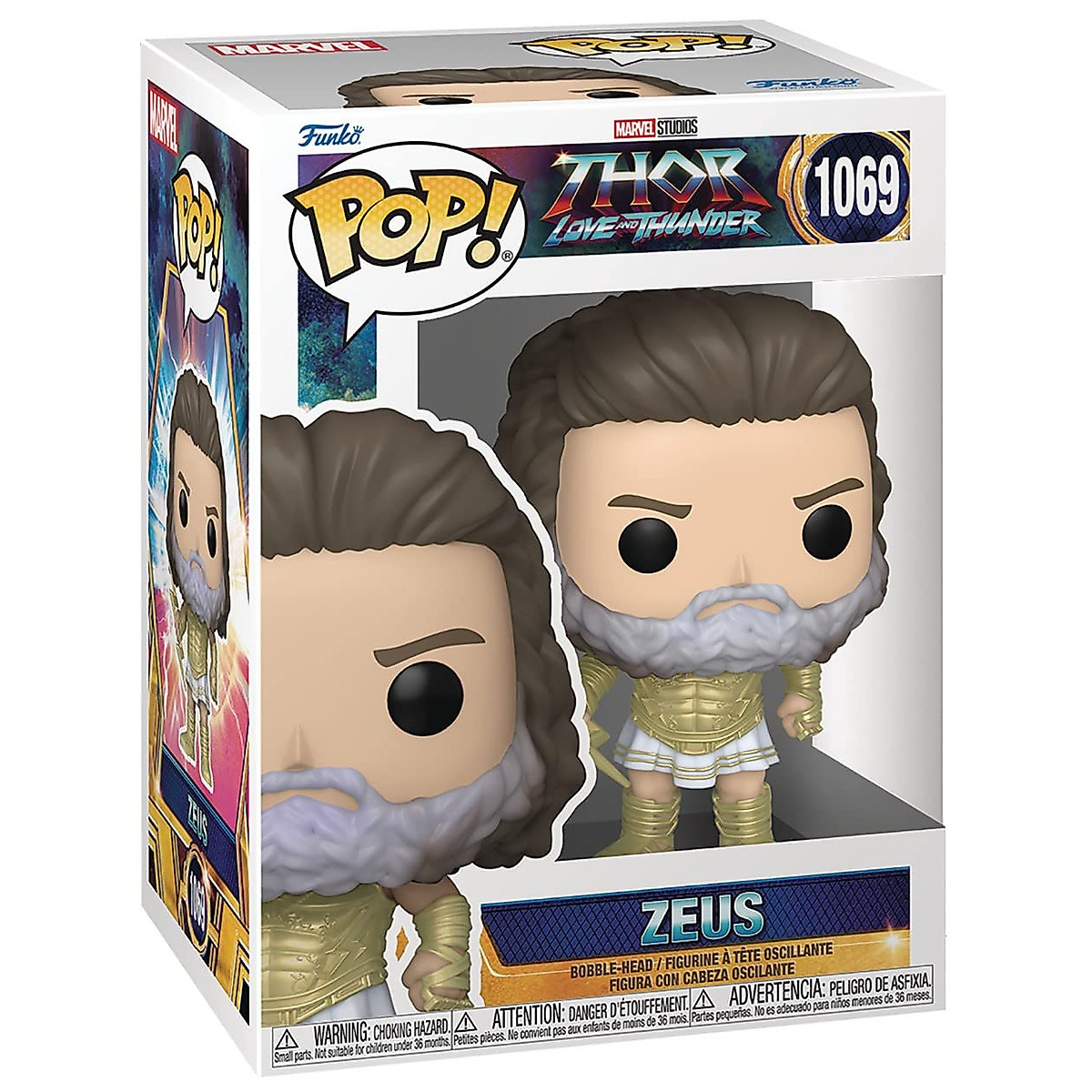 POP Thor: Love and Thunder - Zeus Funko Vinyl Figure (Bundled with Compatible Box Protector Case), Multicolor, 3.75 inches