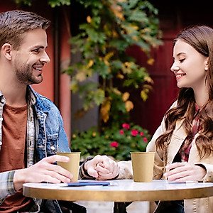 LITOPAK 100 Pack 8 oz Kraft Paper Coffee Cups for Water, Juice, and Tea, Disposable Hot Coffee Cups for Home, Restaurant, Store, and Cafe