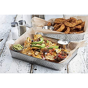 Tablecraft Lattice Collection 12 x 9 x 1.5" Rectangular Platter, Stainless Steel
