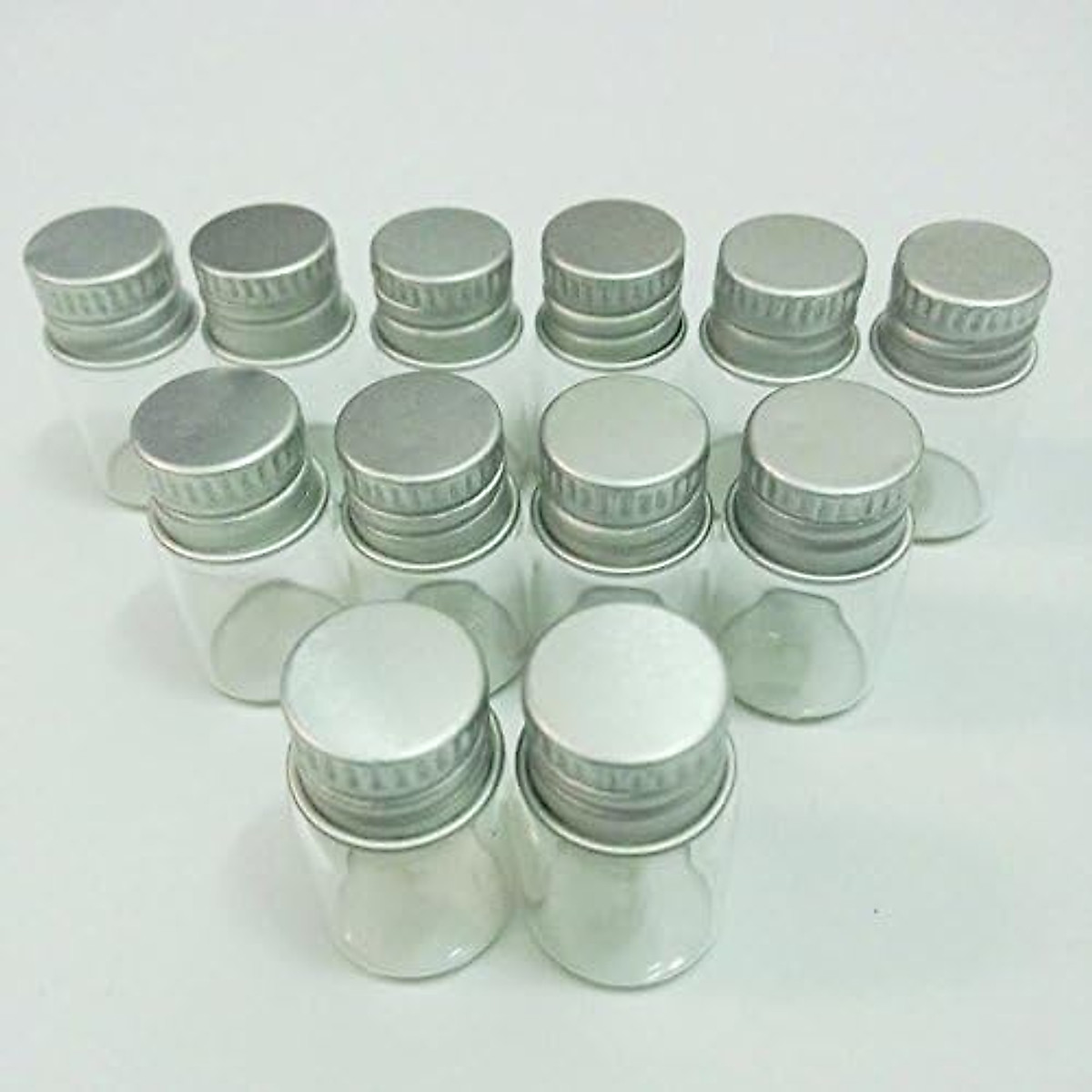 Luo House 10pcs 16x26mm Tiny Mini Small Clear Bottles Glass Vials 2.0ml 1/2 Dram with Caps