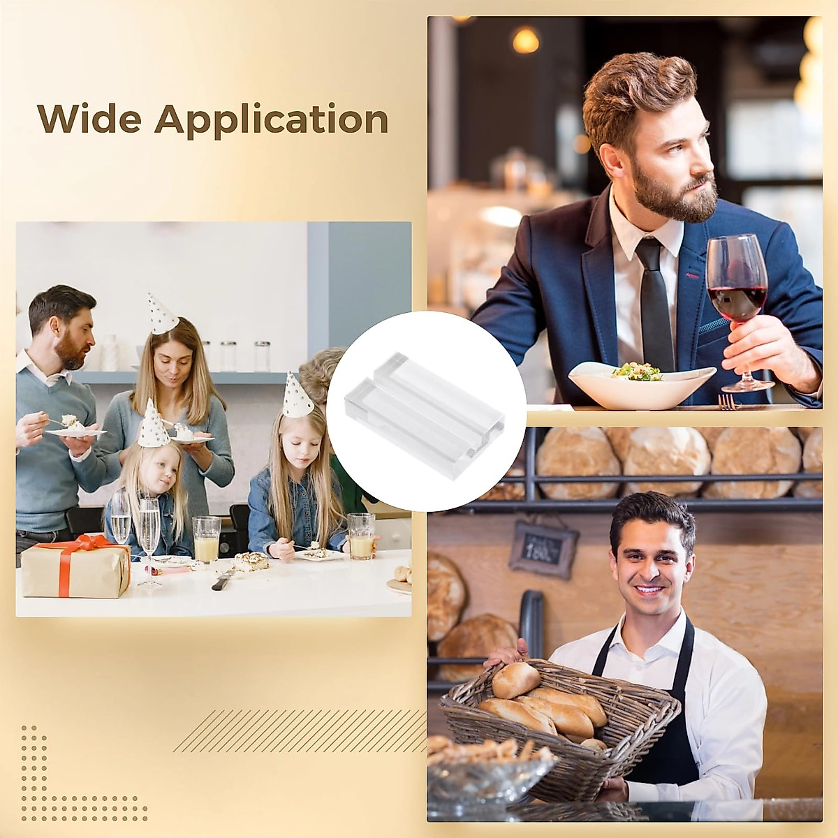 Lnrueg 24 PCS Acrylic Stands, Clear Place Card Holders, Durable Wedding Sign Holders, Table Number Card Stands with Card Slot, Name Card Display Stands for Restaurant Exhibition